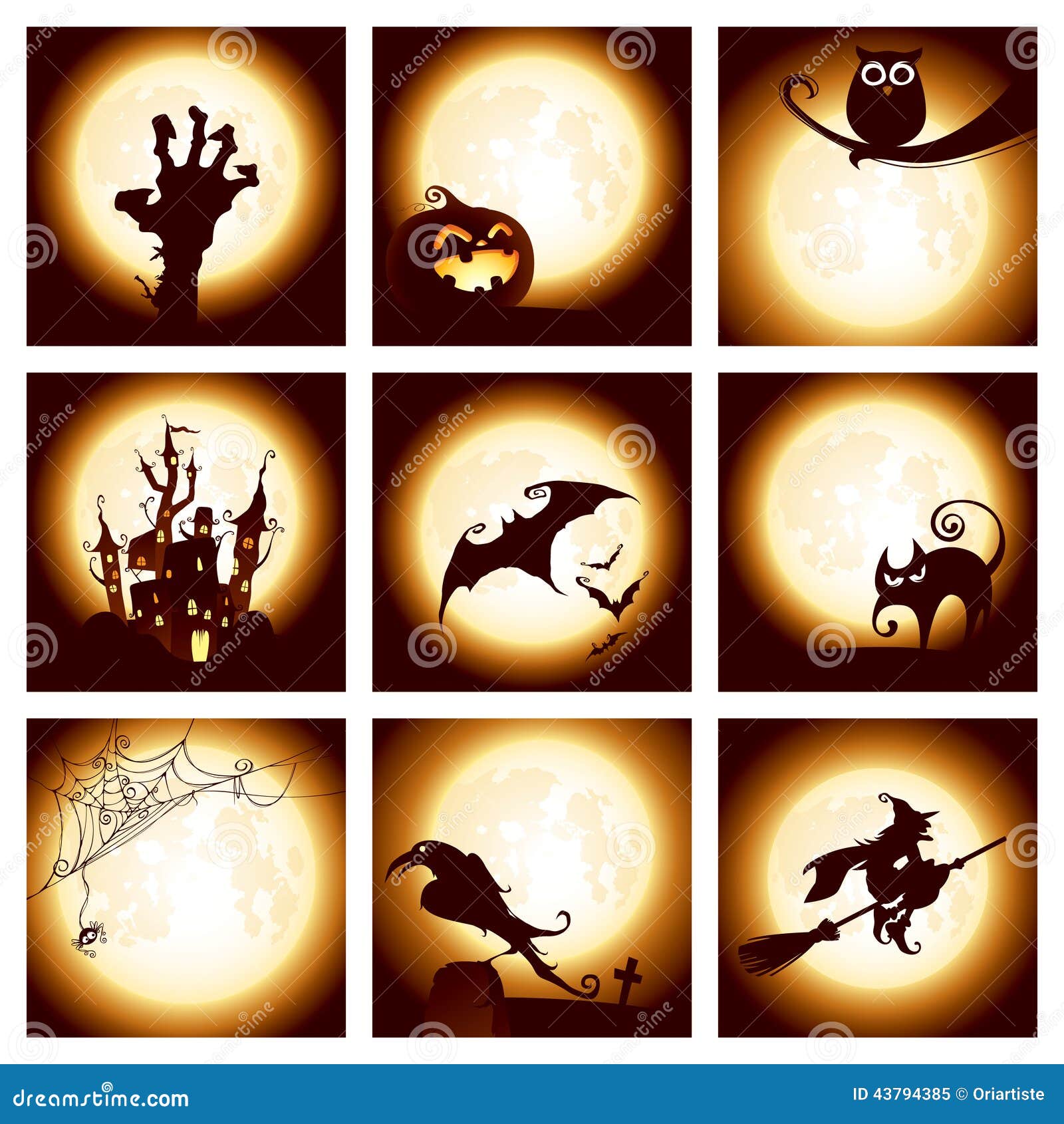 Collection of Halloween Elements Stock Vector - Illustration of hand ...
