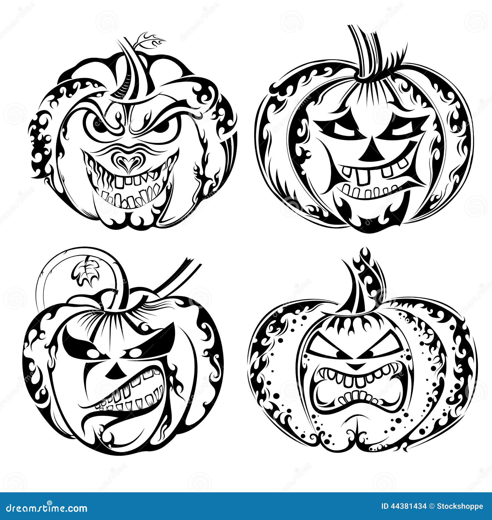 Collection of Halloween Pumpkin Stock Vector - Illustration of ...