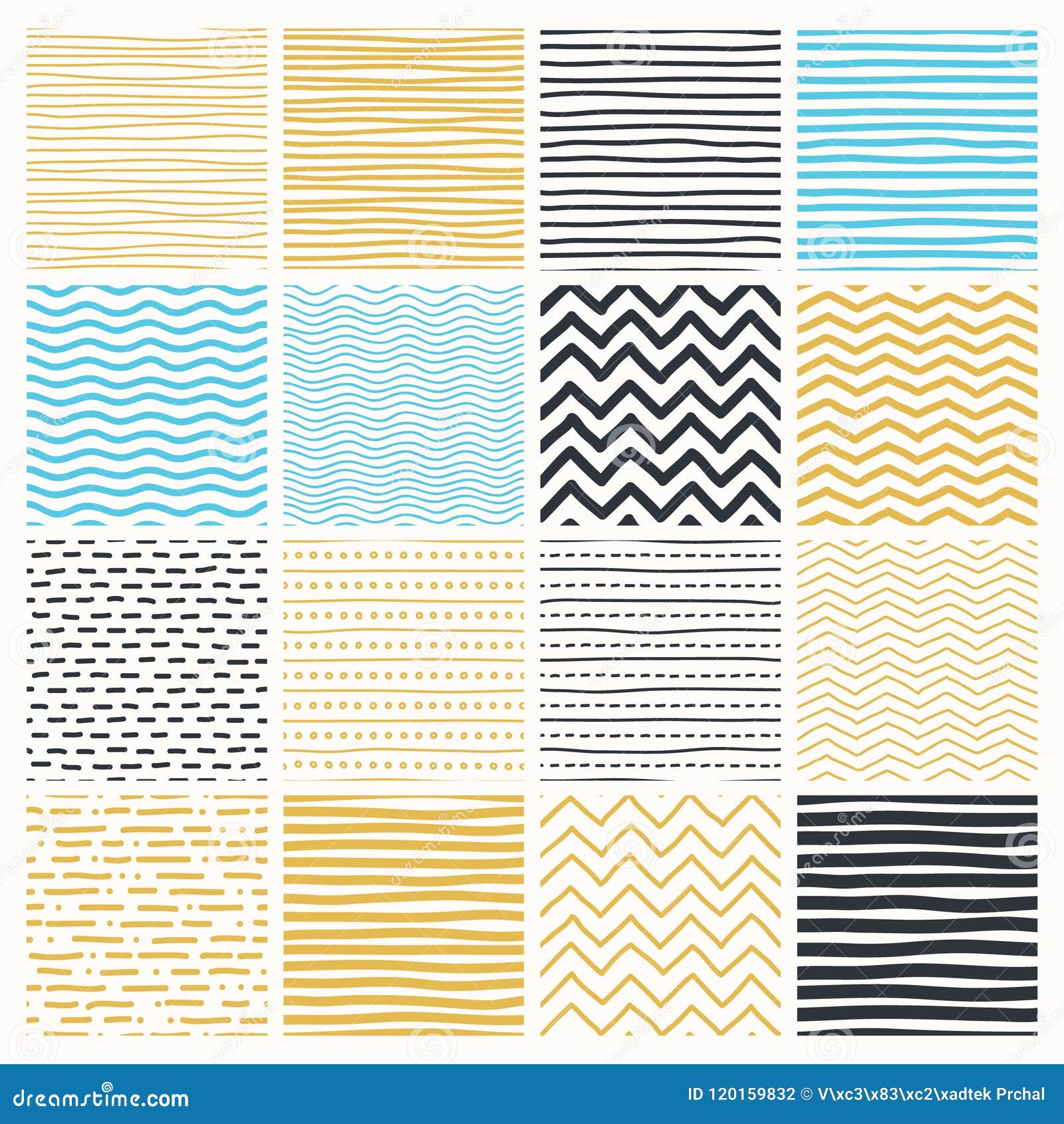 Collection of Hand Draw Vector Patterns. Stock Illustration ...