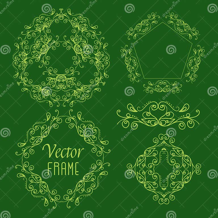 Collection Hand Drawing Frame Stock Illustration - Illustration of ...