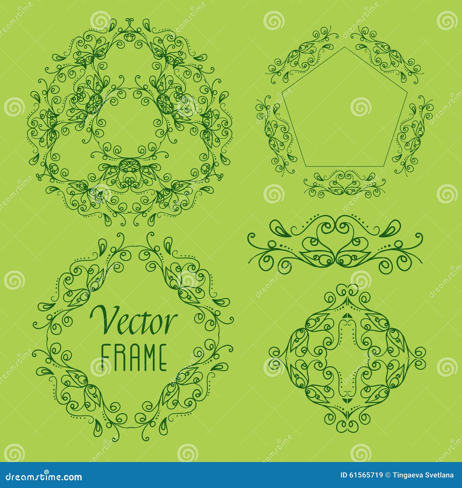 Collection Hand Drawing Frame Stock Illustration - Illustration of ...