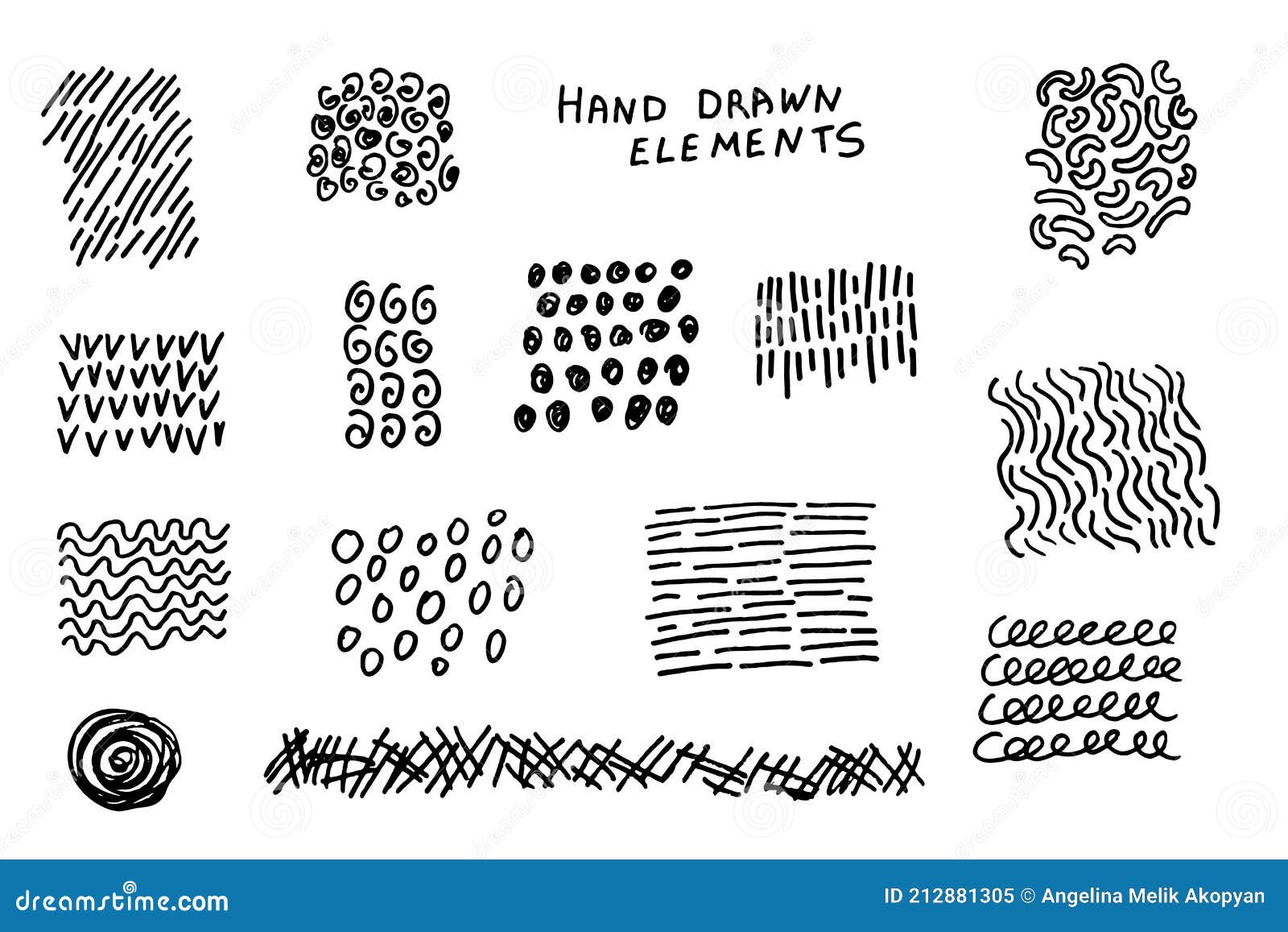 Collection of Hand Drawn Abstract Shapes Stock Vector - Illustration of ...