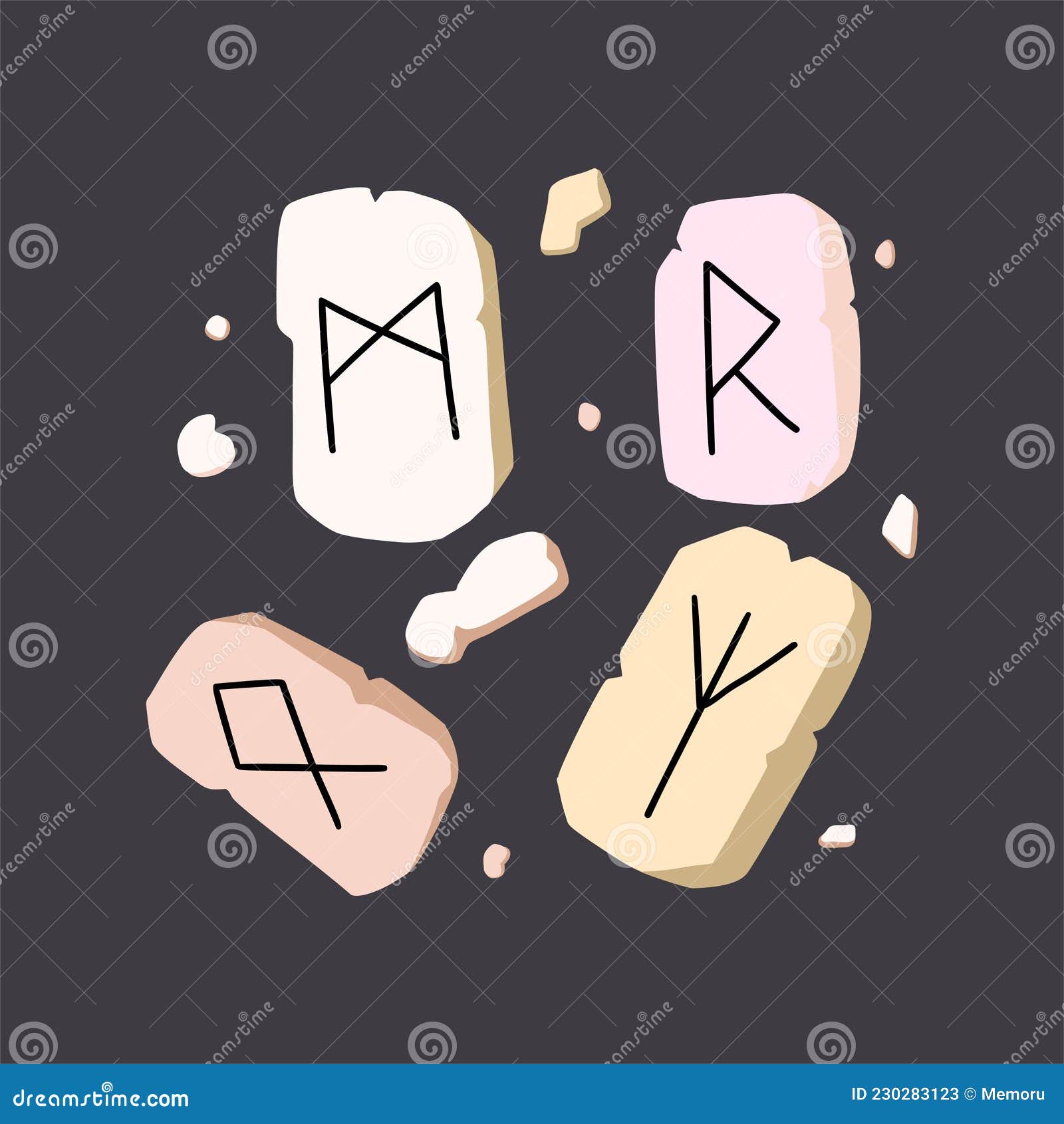 Collection of Hand Drawn Celtic Rune Designs. Stock Vector ...