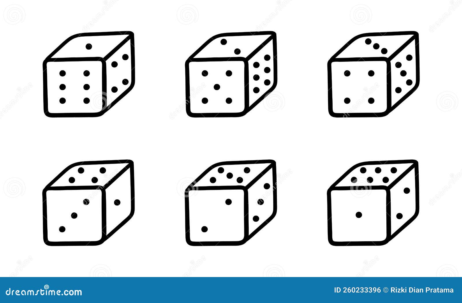 A Collection of Hand Drawn Dice Stock Vector - Illustration of drawing ...
