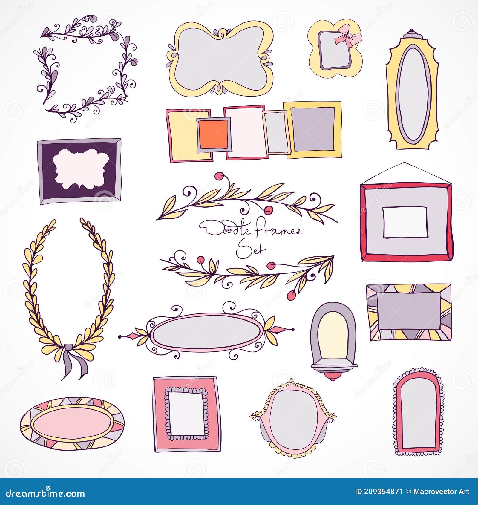 Collection of Hand Drawn Doodle Design Elements Stock Vector ...