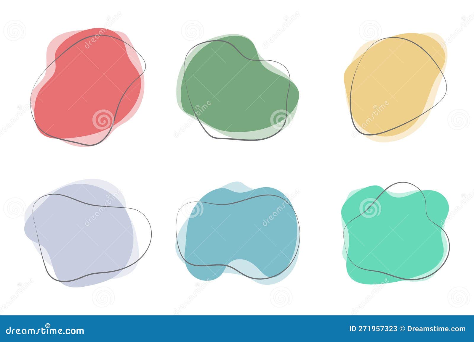 Collection of Hand Drawn Flat Abstract Shapes. Irregular Shape Stock ...