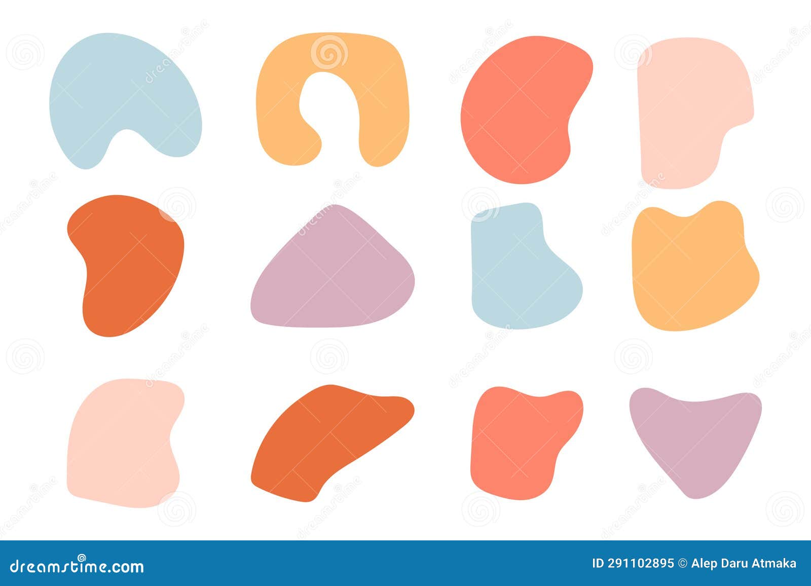 Collection of Hand Drawn Flat Abstract Shapes. Irregular Shape Stock ...