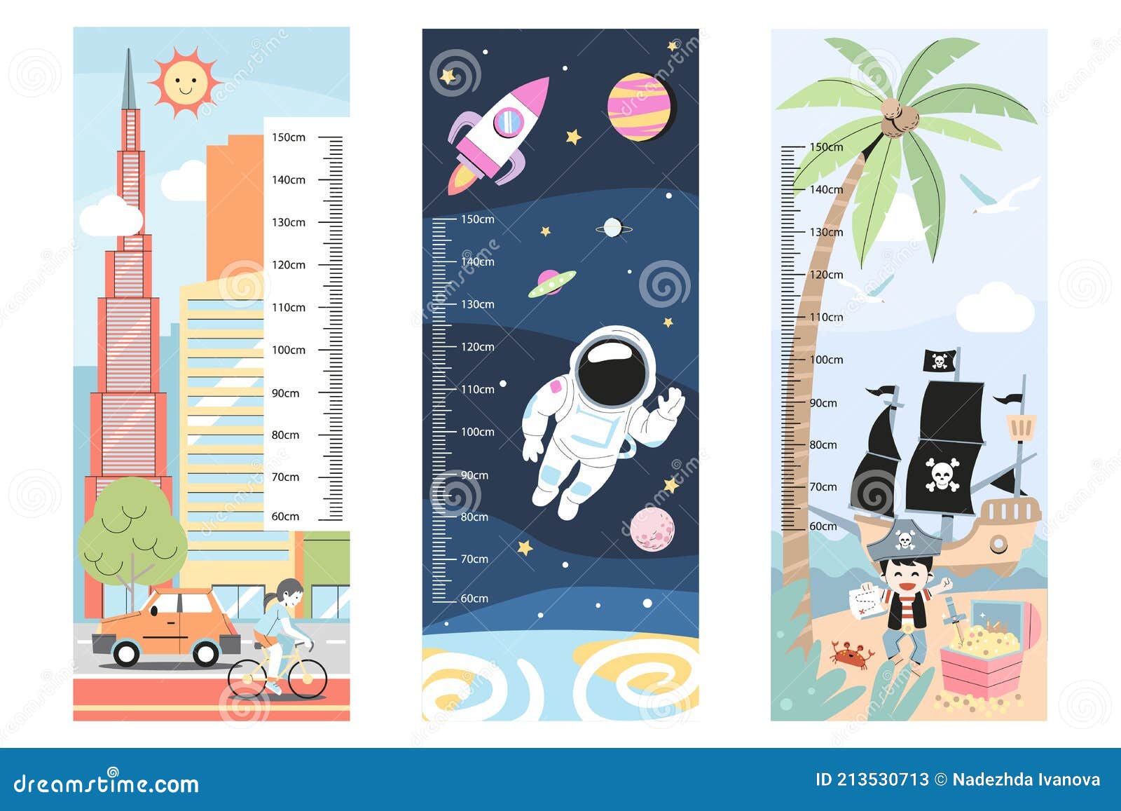 Collection of Hand Drawn Height Meter for Kids Illustrated Vector ...