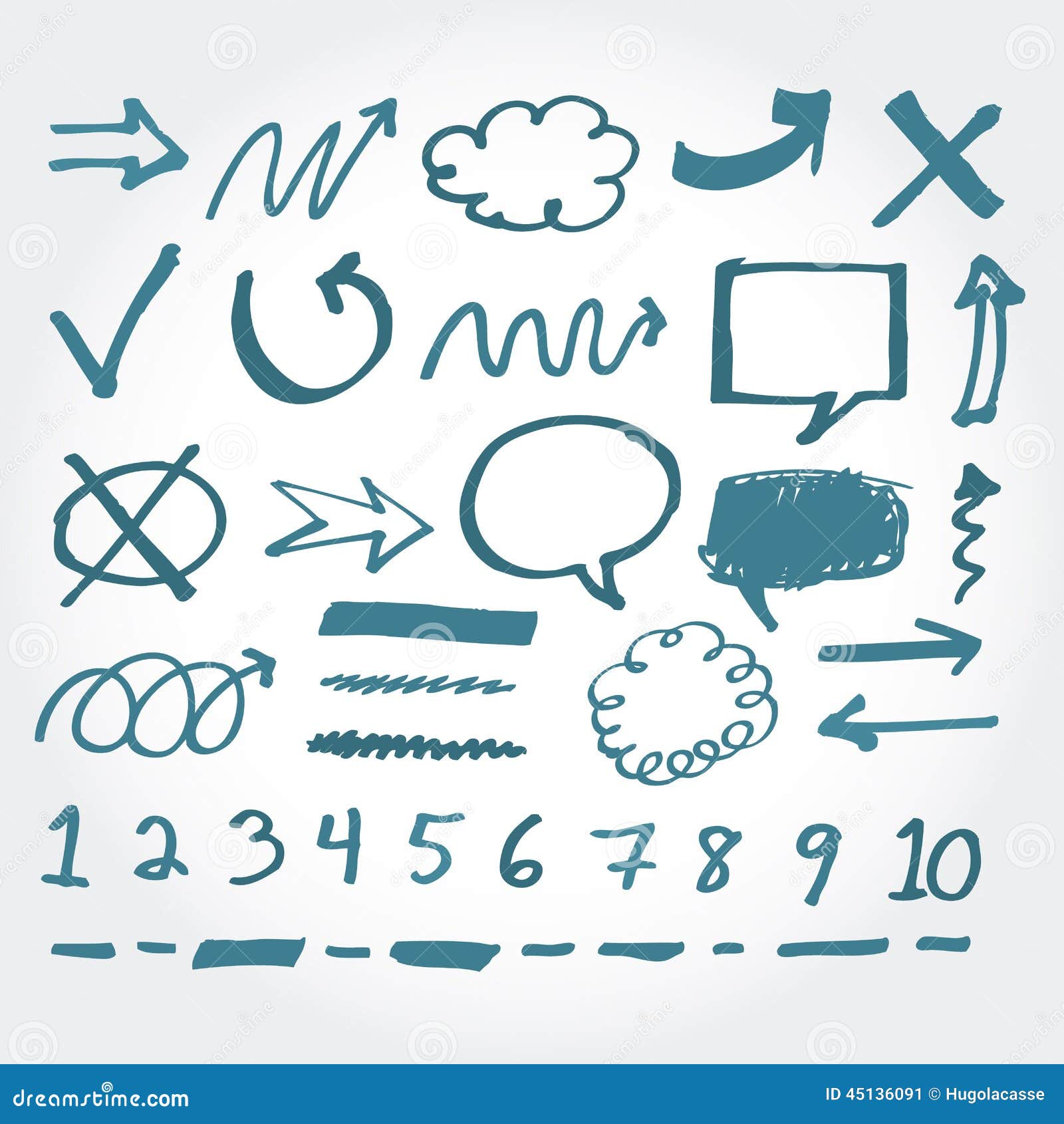 Collection of Hand Drawn Highlighter Elements Stock Vector ...