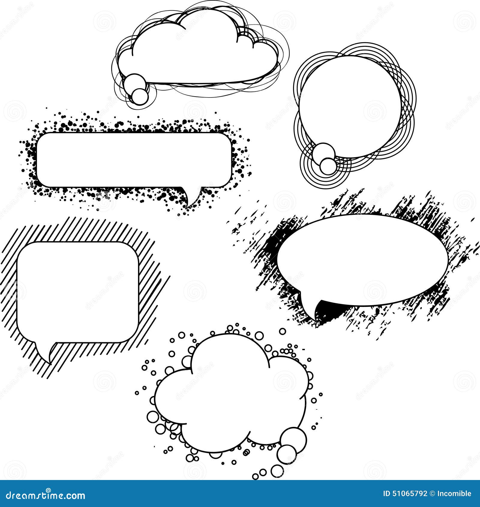 Collection of Hand Drawn Speech Bubbles and Dialog Stock Vector ...