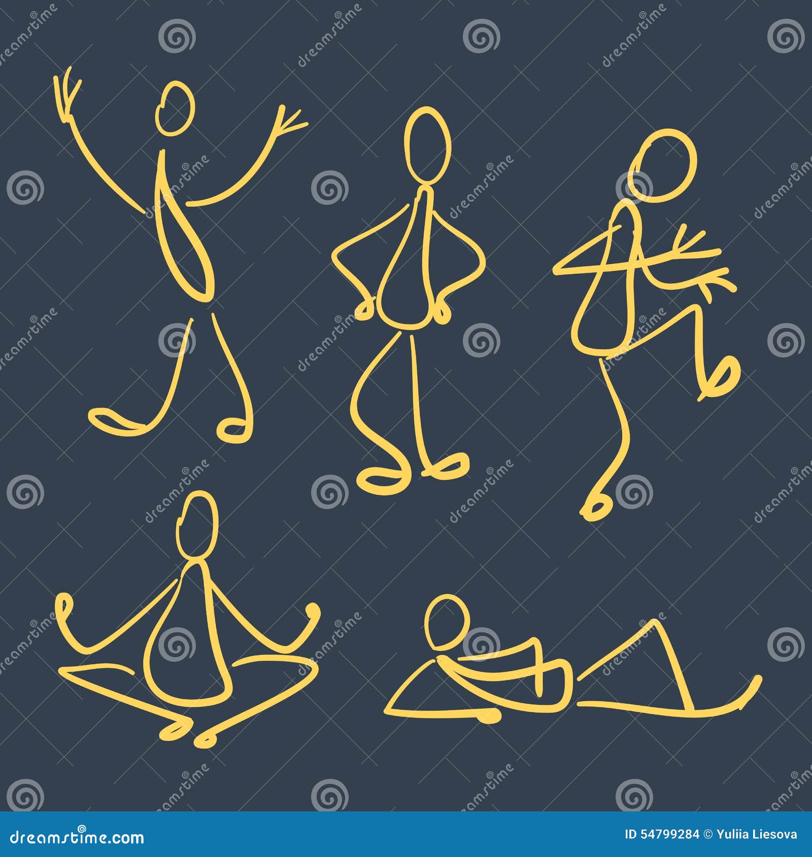 Collection of Hand Drawn Stick Men Stock Vector - Illustration of ...