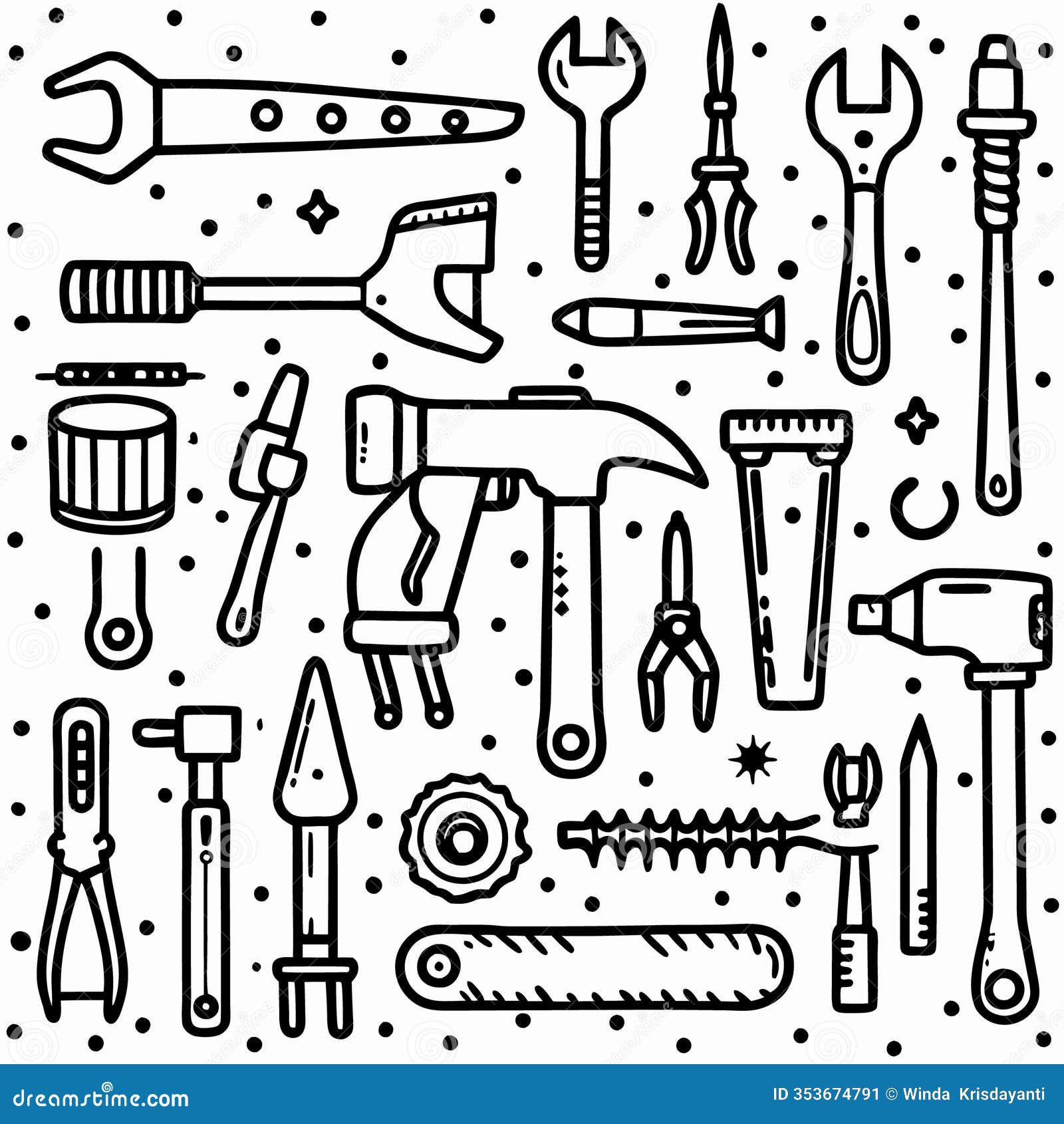 Collection of Hand Drawn Tools Stock Vector - Illustration of ...