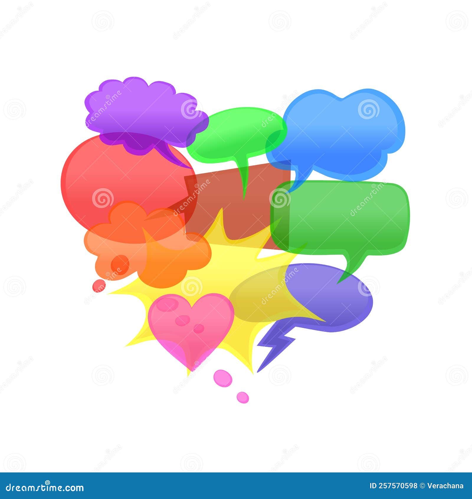 Dialogue Balloons, Conversation Clouds, Speech Bubbles for Prints and ...