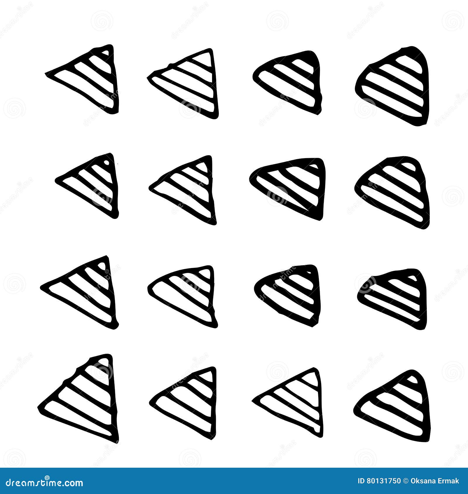 Collection of Hand Drawn Triangles Stock Vector - Illustration of ...