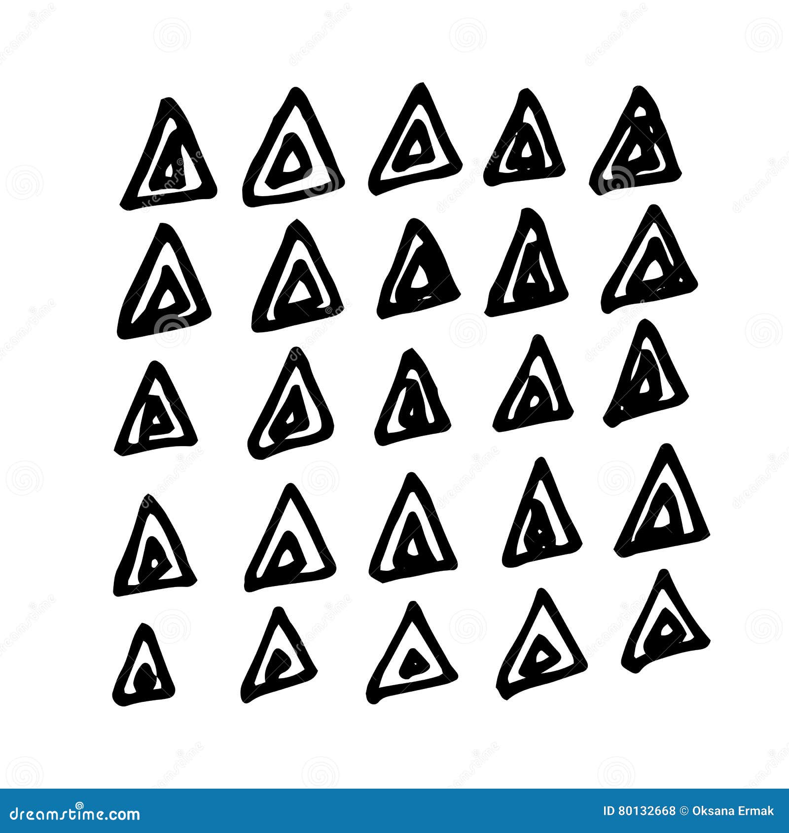 Collection of Hand Drawn Triangles Stock Vector - Illustration of ...