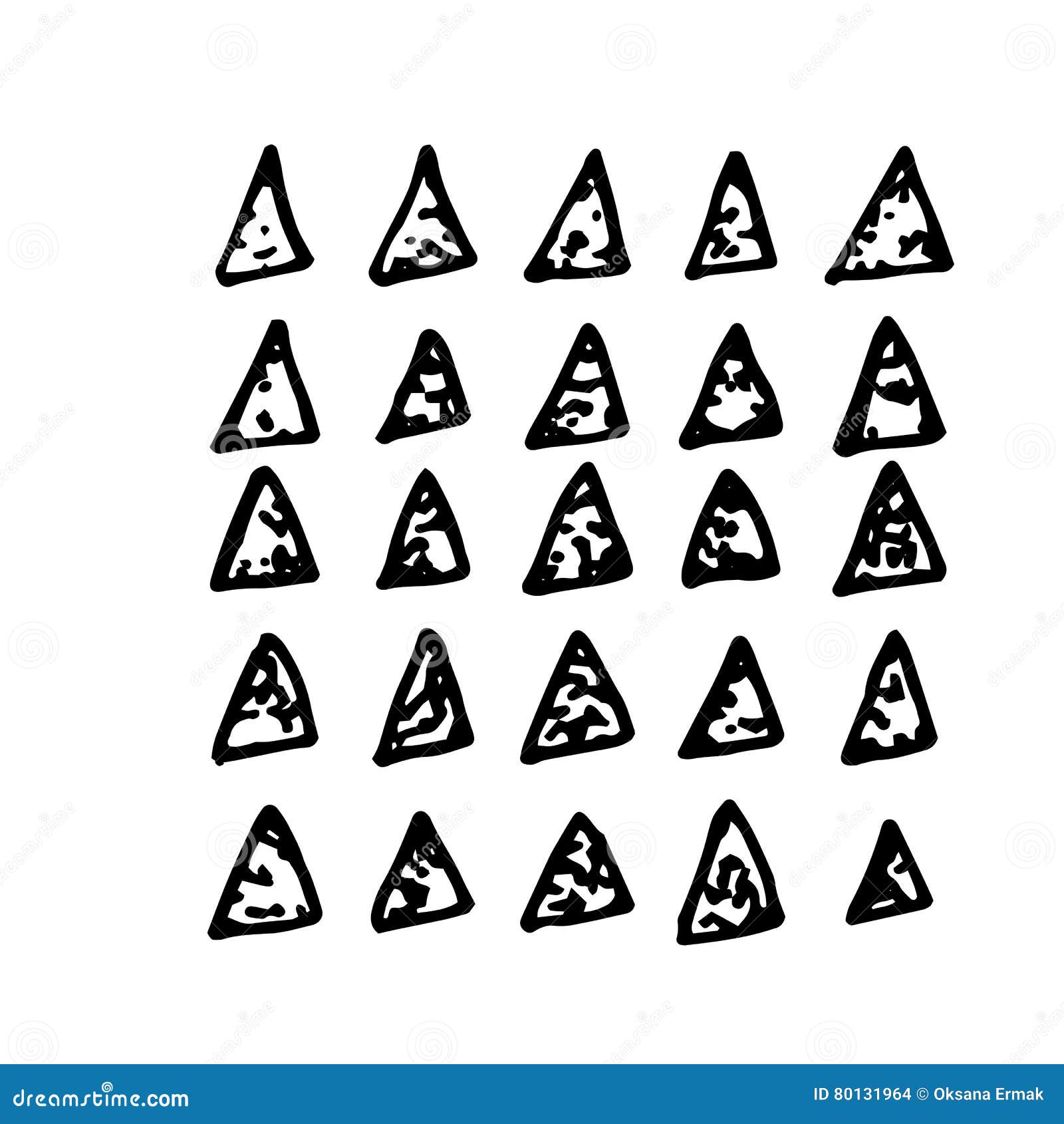 Collection of Hand Drawn Triangles Stock Vector - Illustration of draft ...