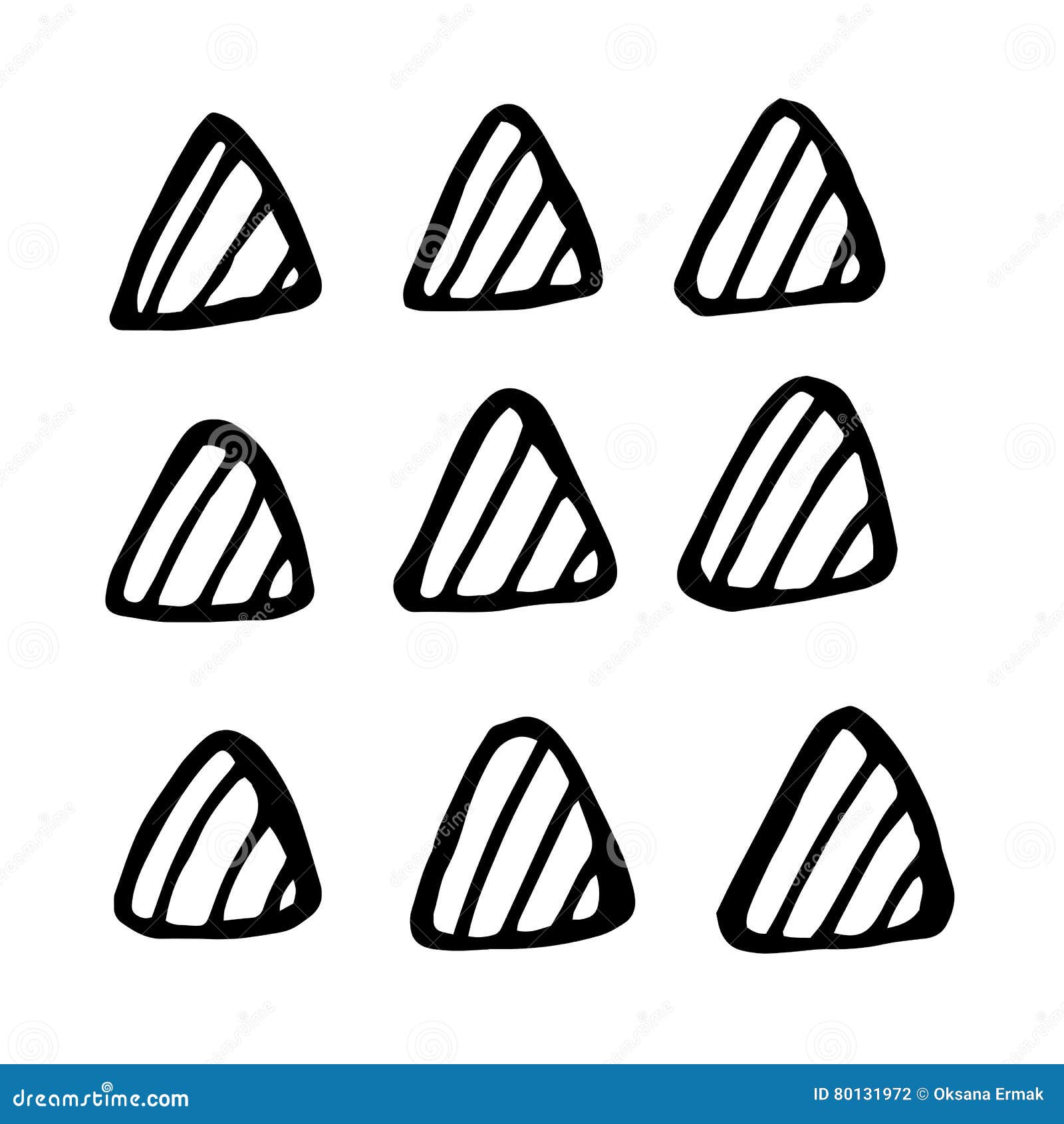 Collection of Hand Drawn Triangles Stock Vector - Illustration of ...