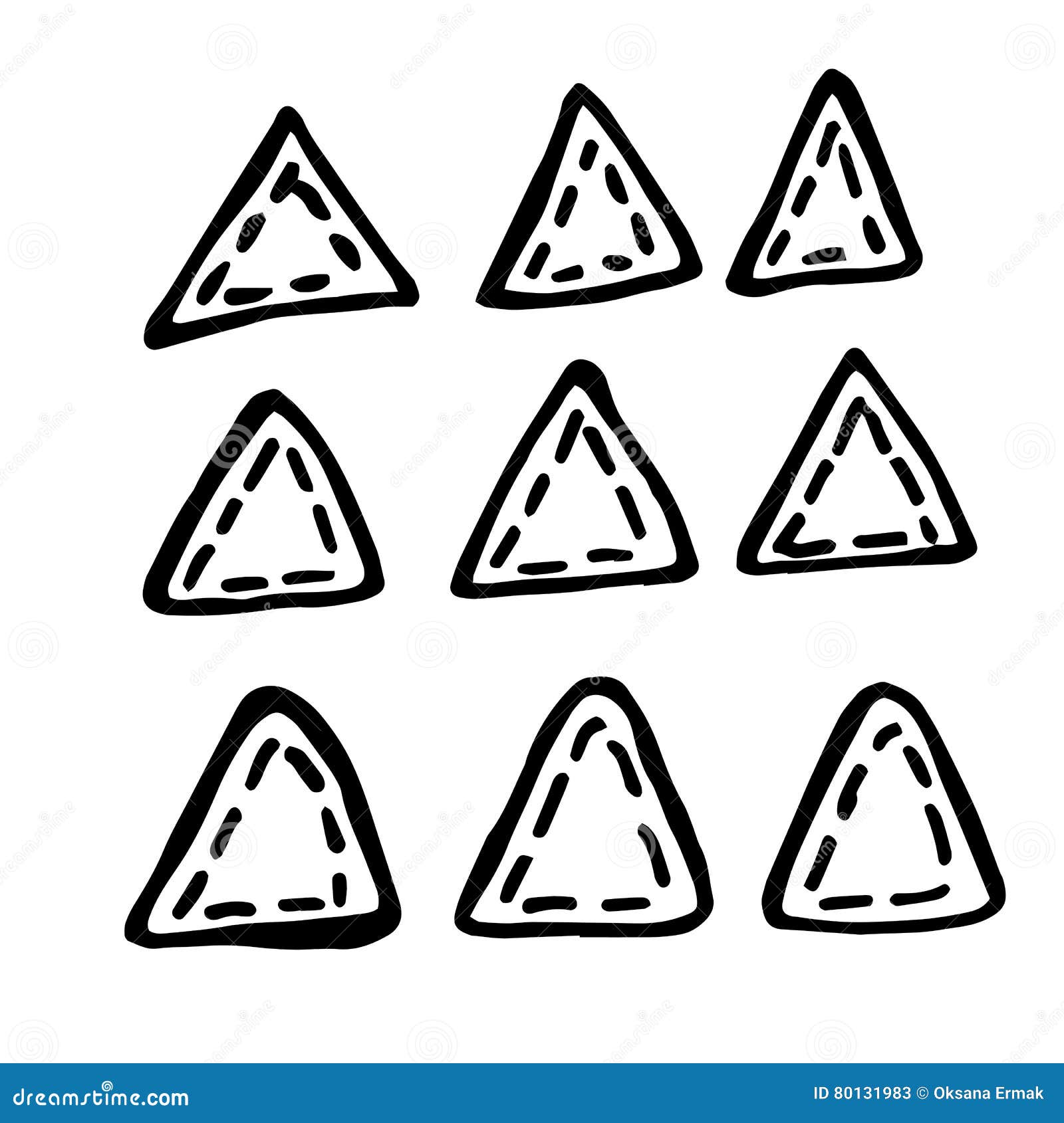 Collection of Hand Drawn Triangles Stock Vector - Illustration of rough ...