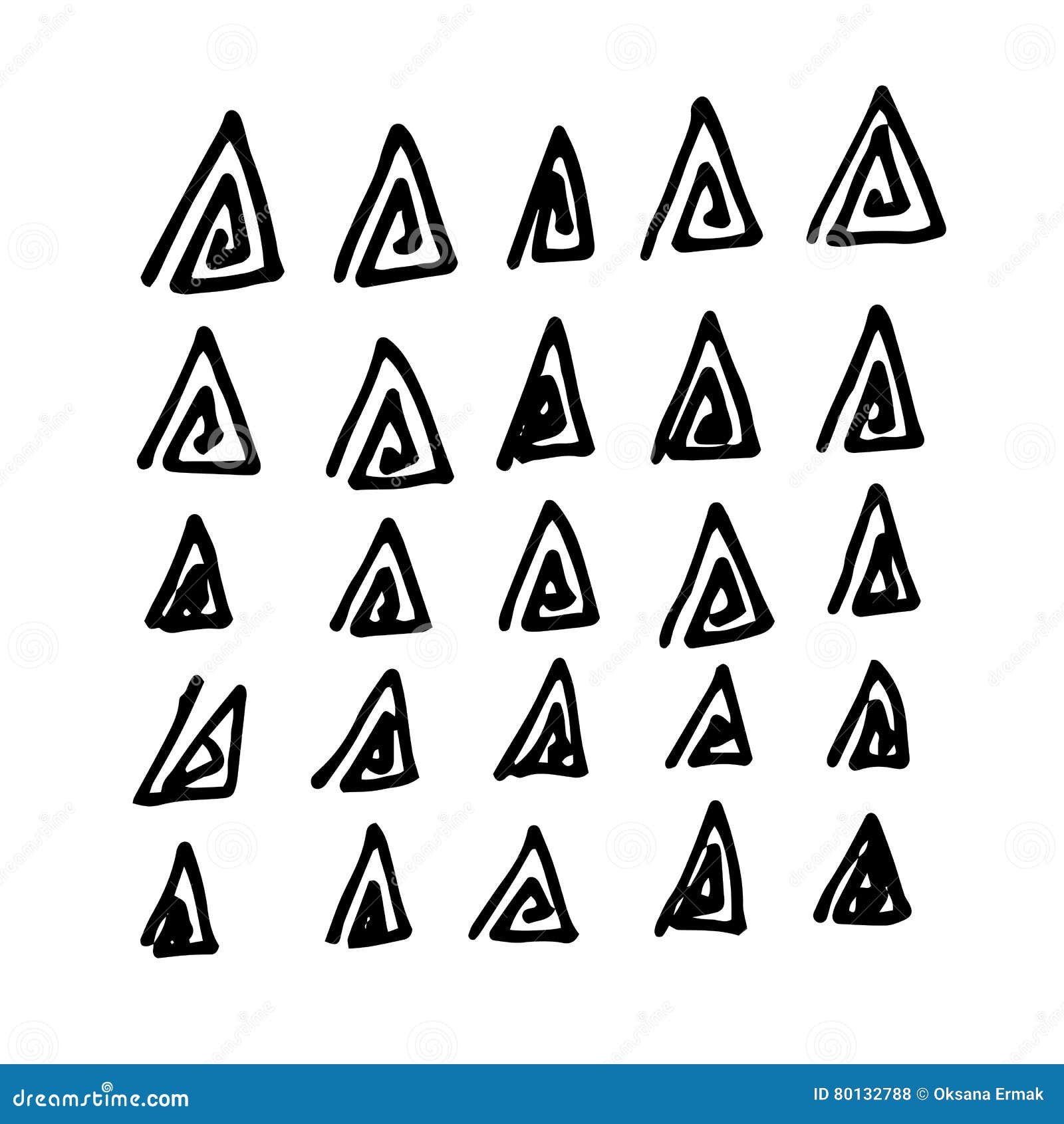 Collection of Hand Drawn Triangles Stock Vector - Illustration of ...