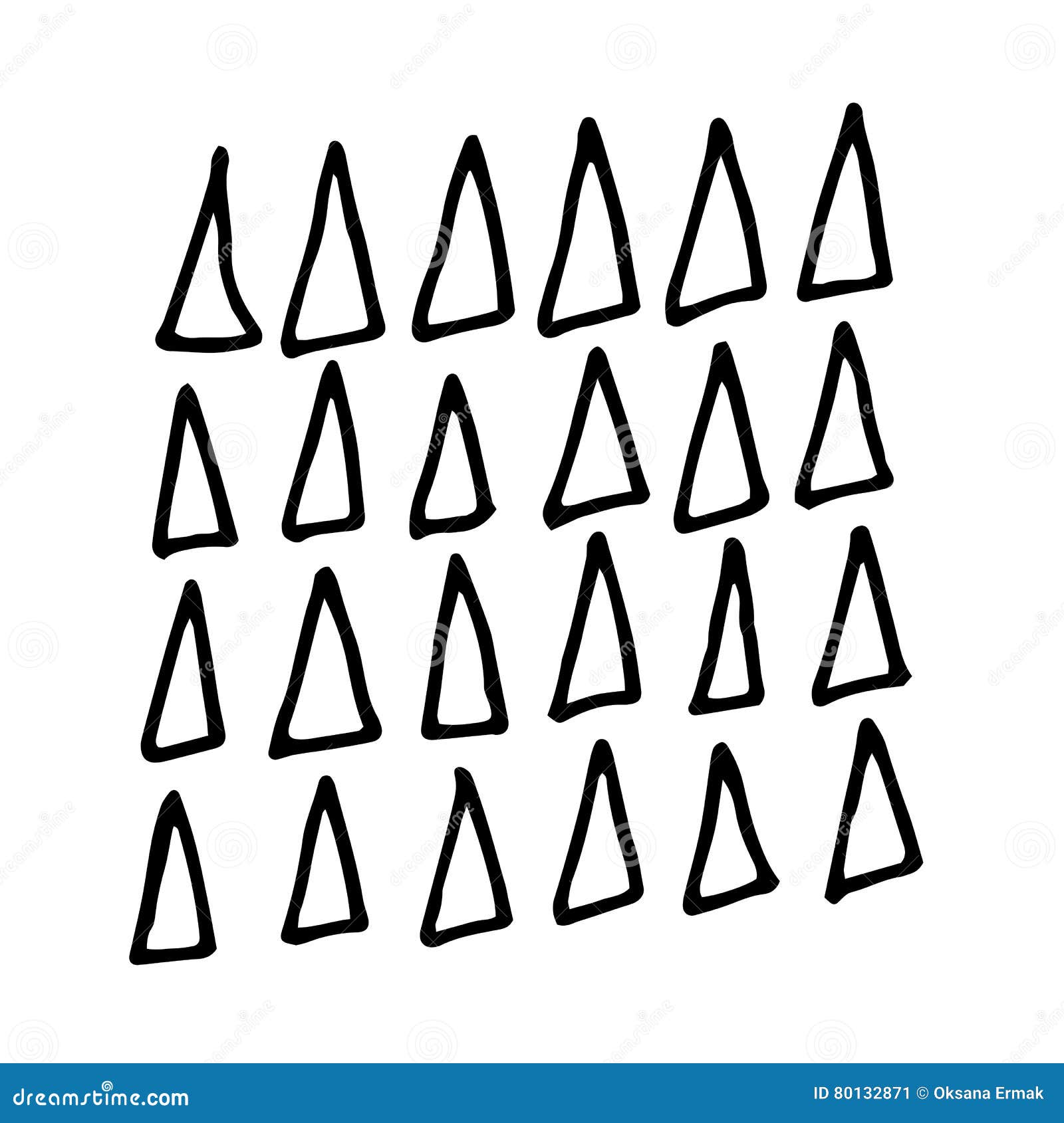 Collection of Hand Drawn Triangles Stock Vector - Illustration of ...