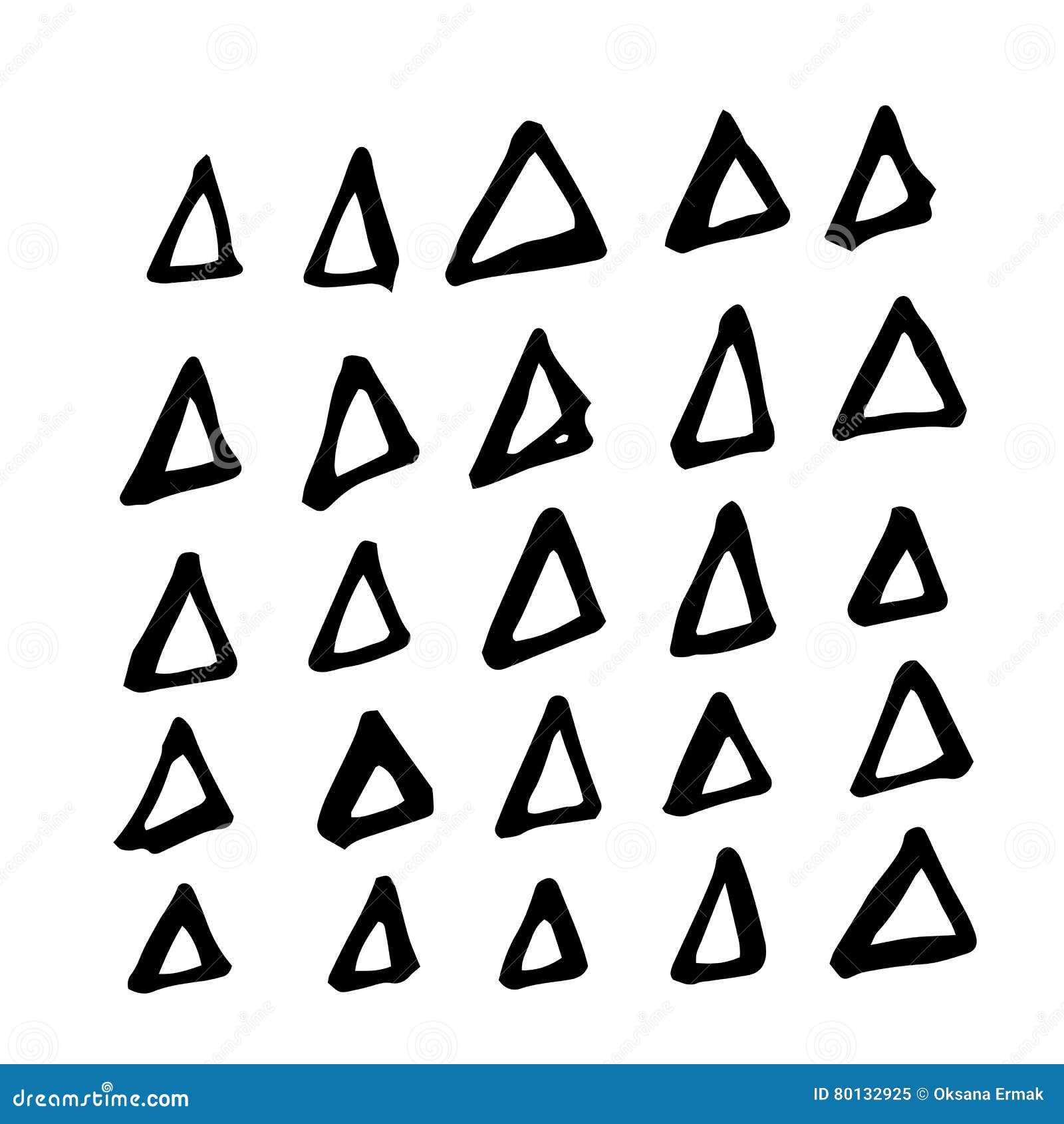 Collection of Hand Drawn Triangles Stock Vector - Illustration of draft ...
