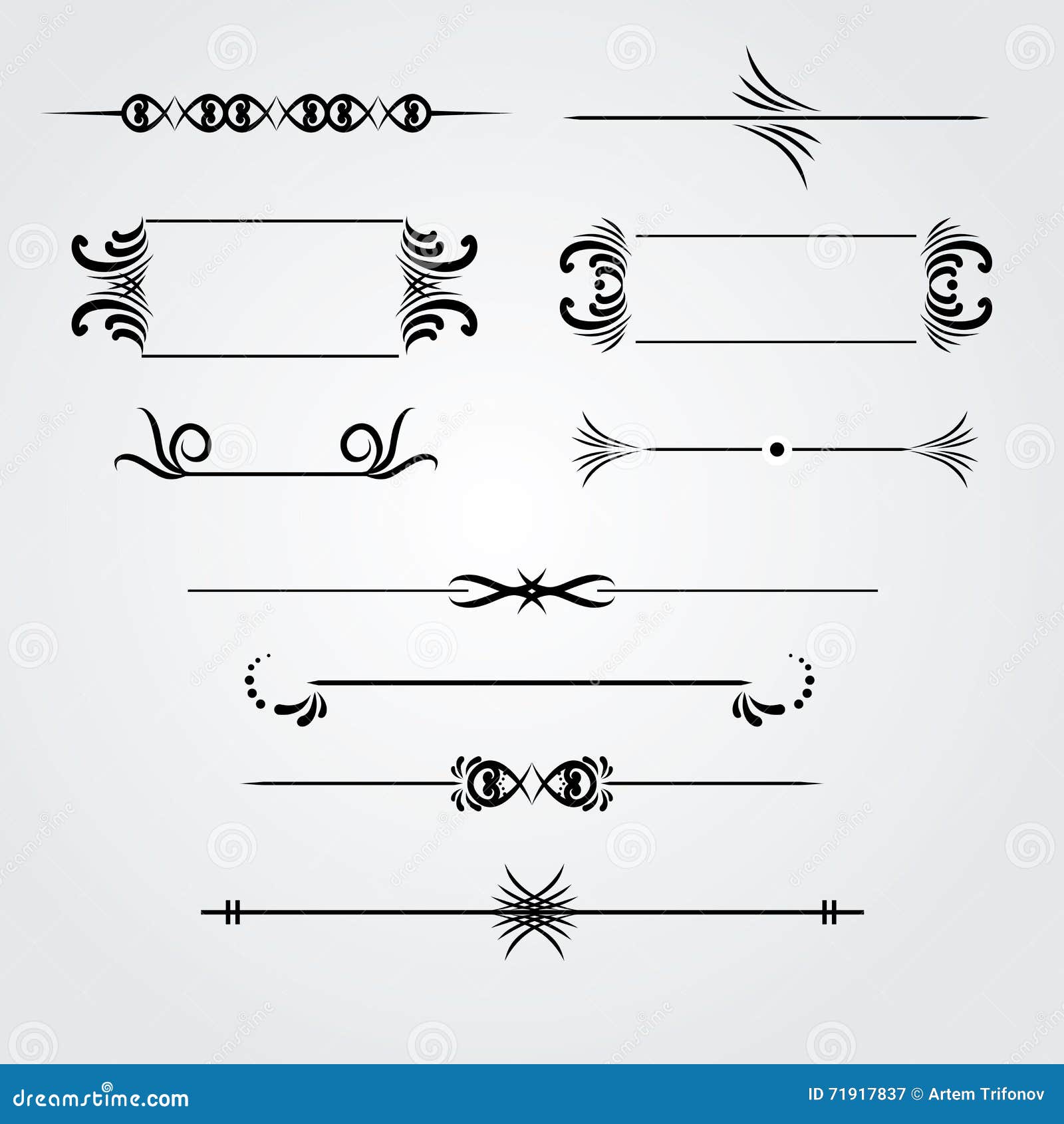 Collection of Hand Drawn Vintage Frames for Text Decoration Stock ...