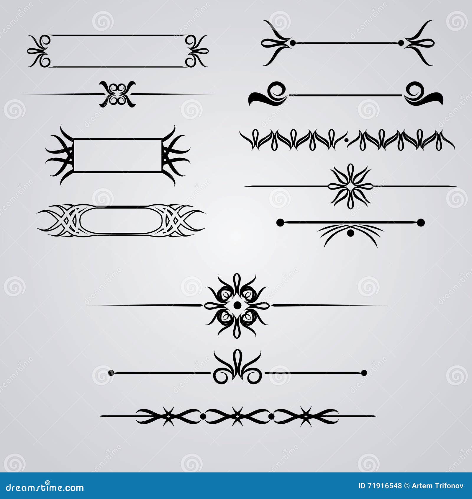 Collection of Hand Drawn Vintage Frames for Text Decoration Stock ...