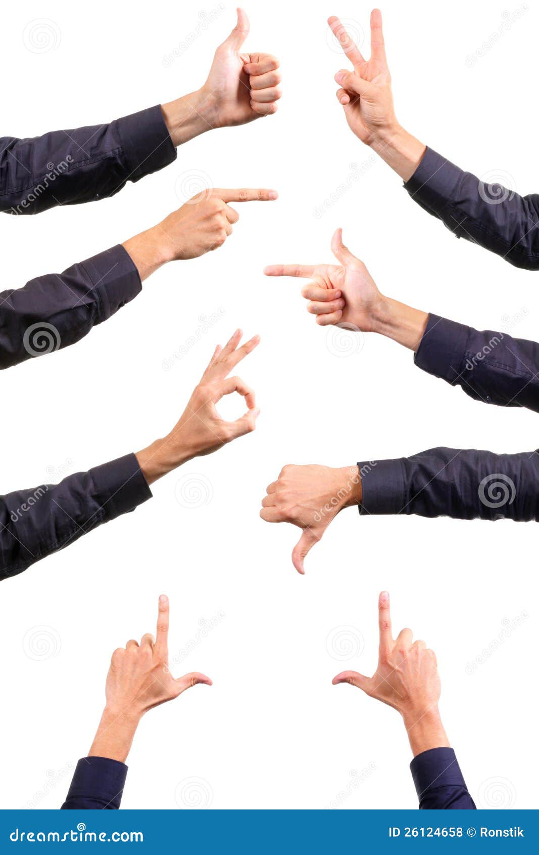 Collection Of Hand Gestures Stock Photo - Image of variation ...