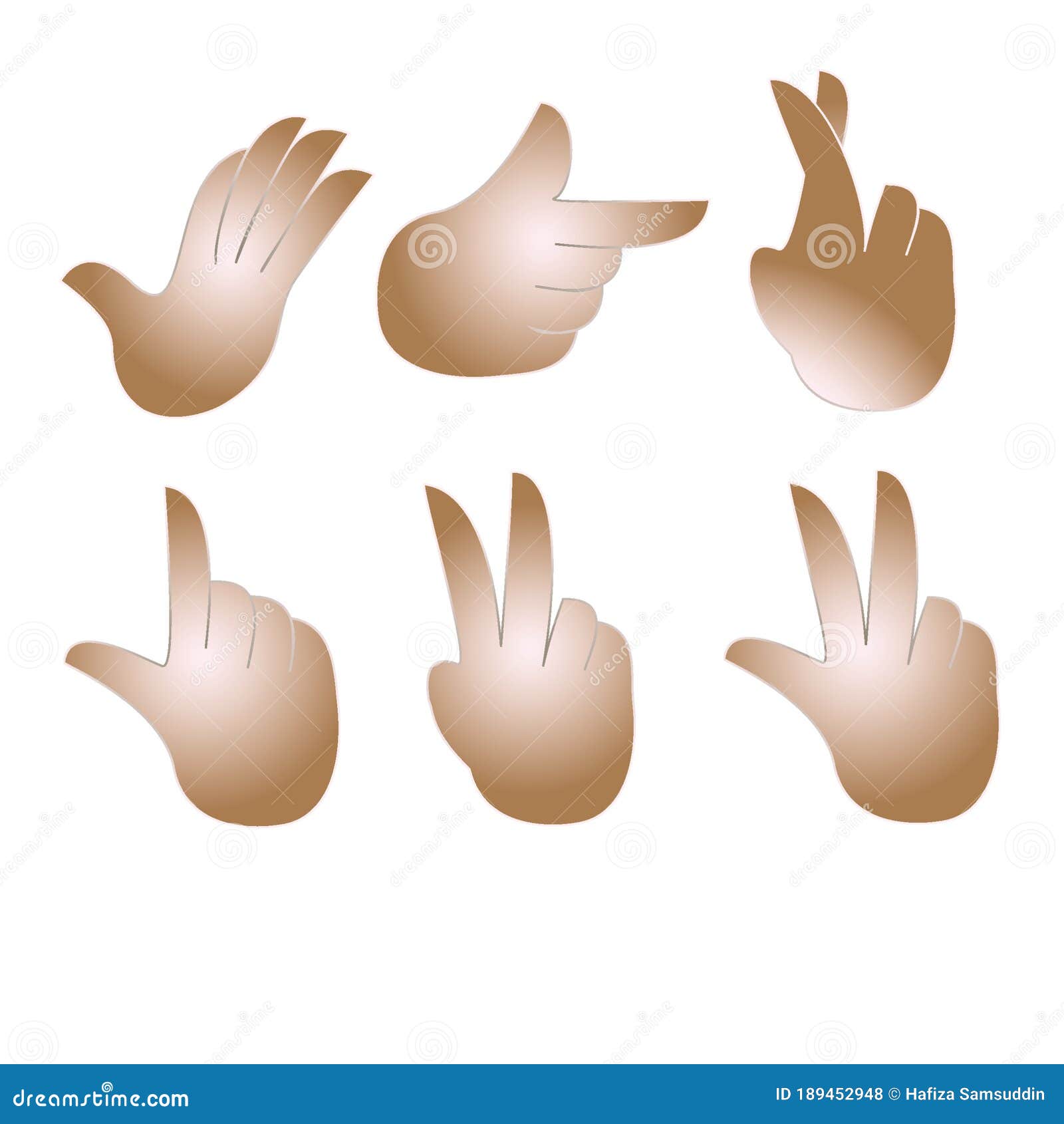 Collection of Hand Gestures. Vector Illustration Decorative Design ...