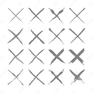 Collection of 25 Hand Painted X Marks. Vector Illustration Stock Vector ...