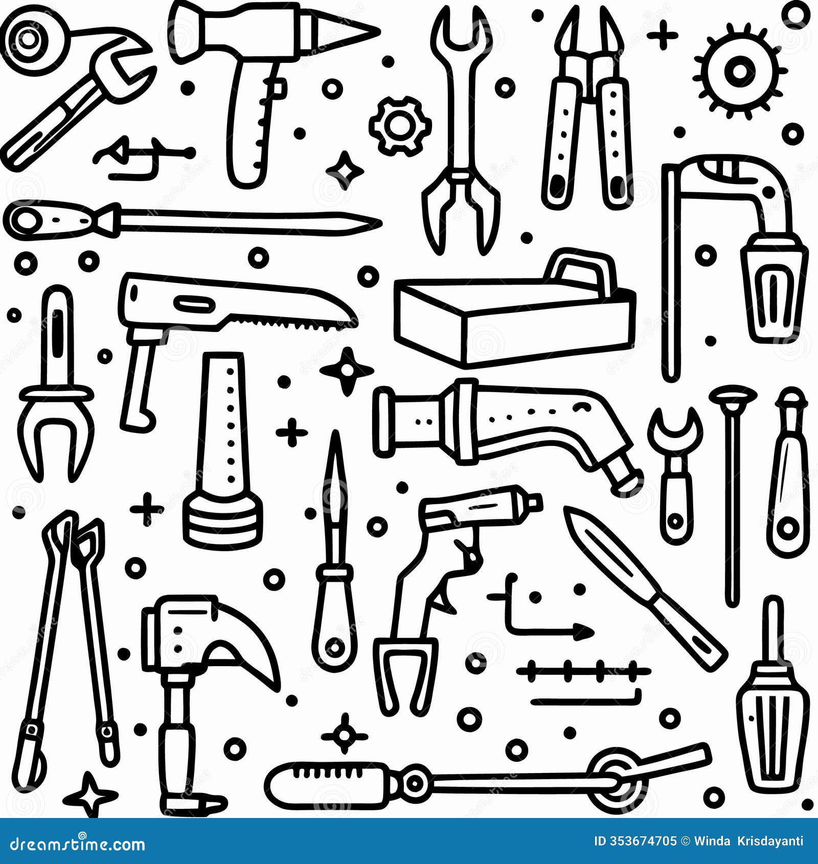 Collection of Hand Tools and Power Tools Icons Stock Vector ...