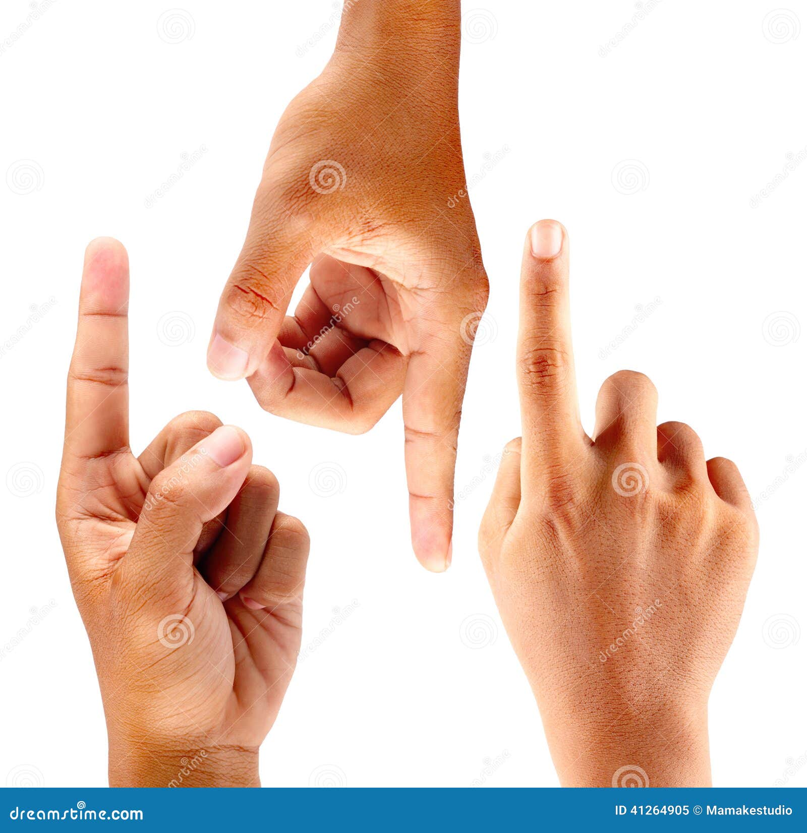 Collection of Hand Touching Isolated on White Background Stock Image ...
