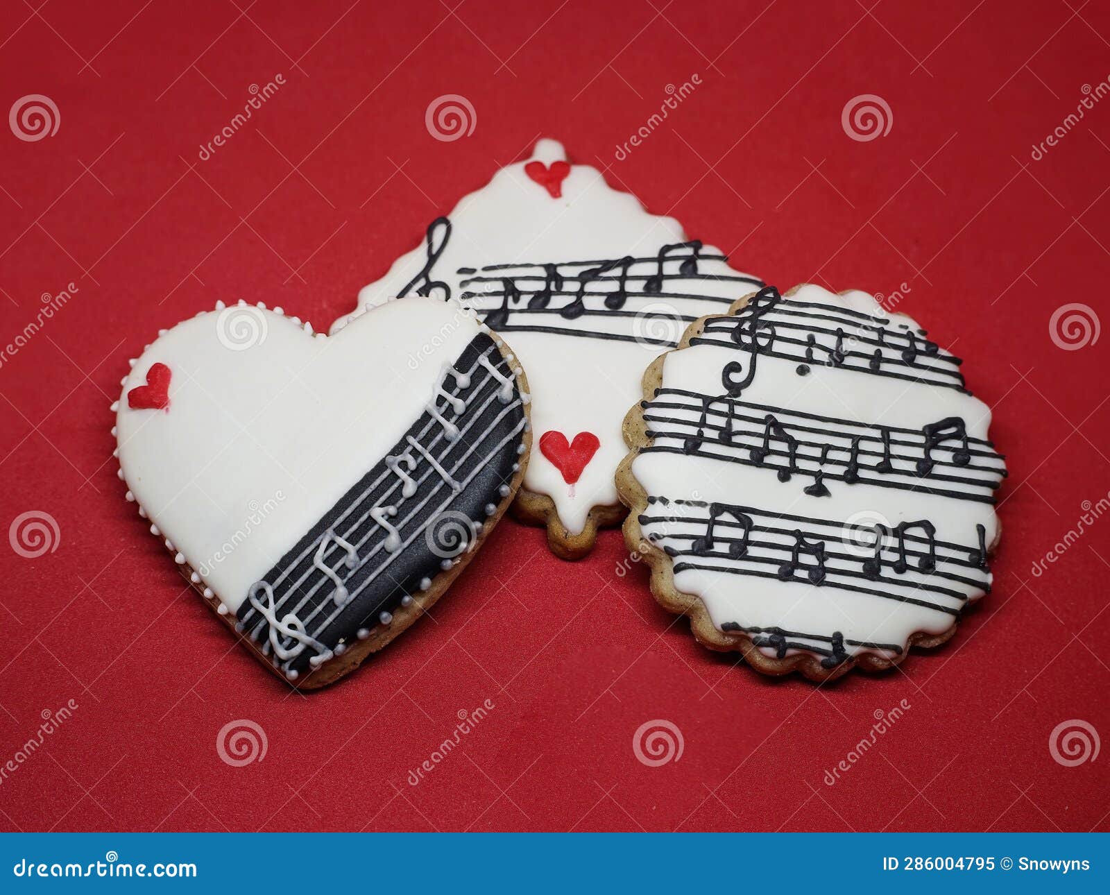 Collection of Handmade Honey Cookies with Musical Notes on it Stock ...