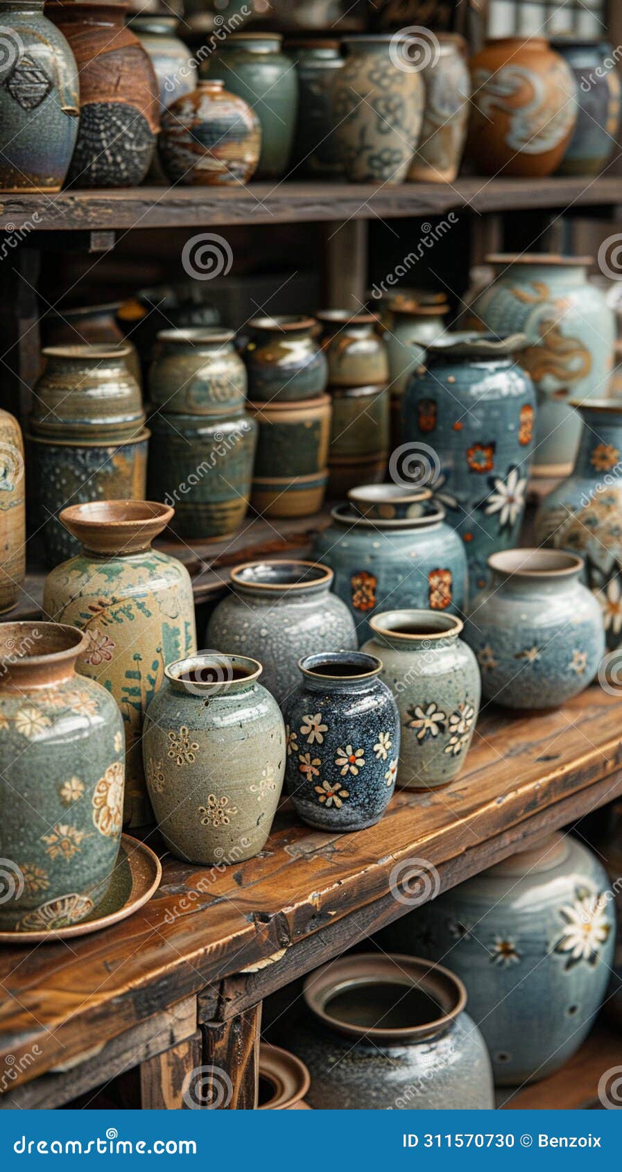 Collection of Handmade Pottery Stock Photo - Image of artistic, wheel ...