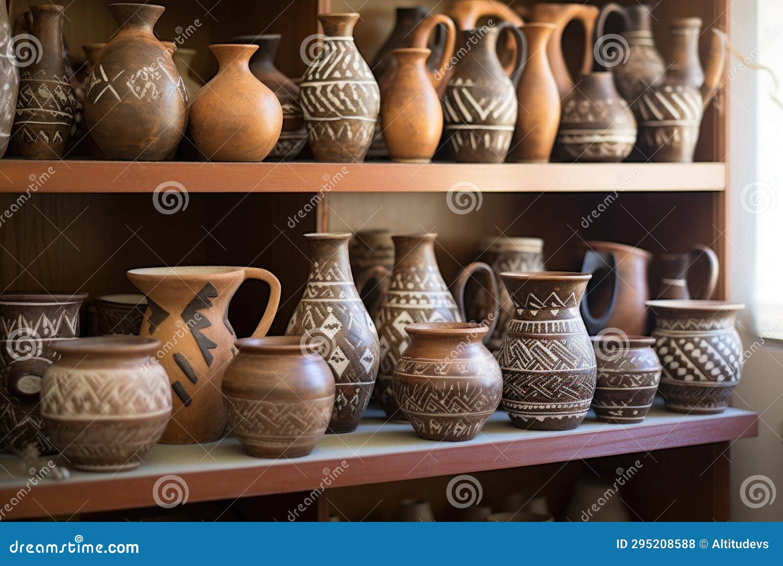 Collection of Handmade Pottery from Various Cultures Stock Photo ...