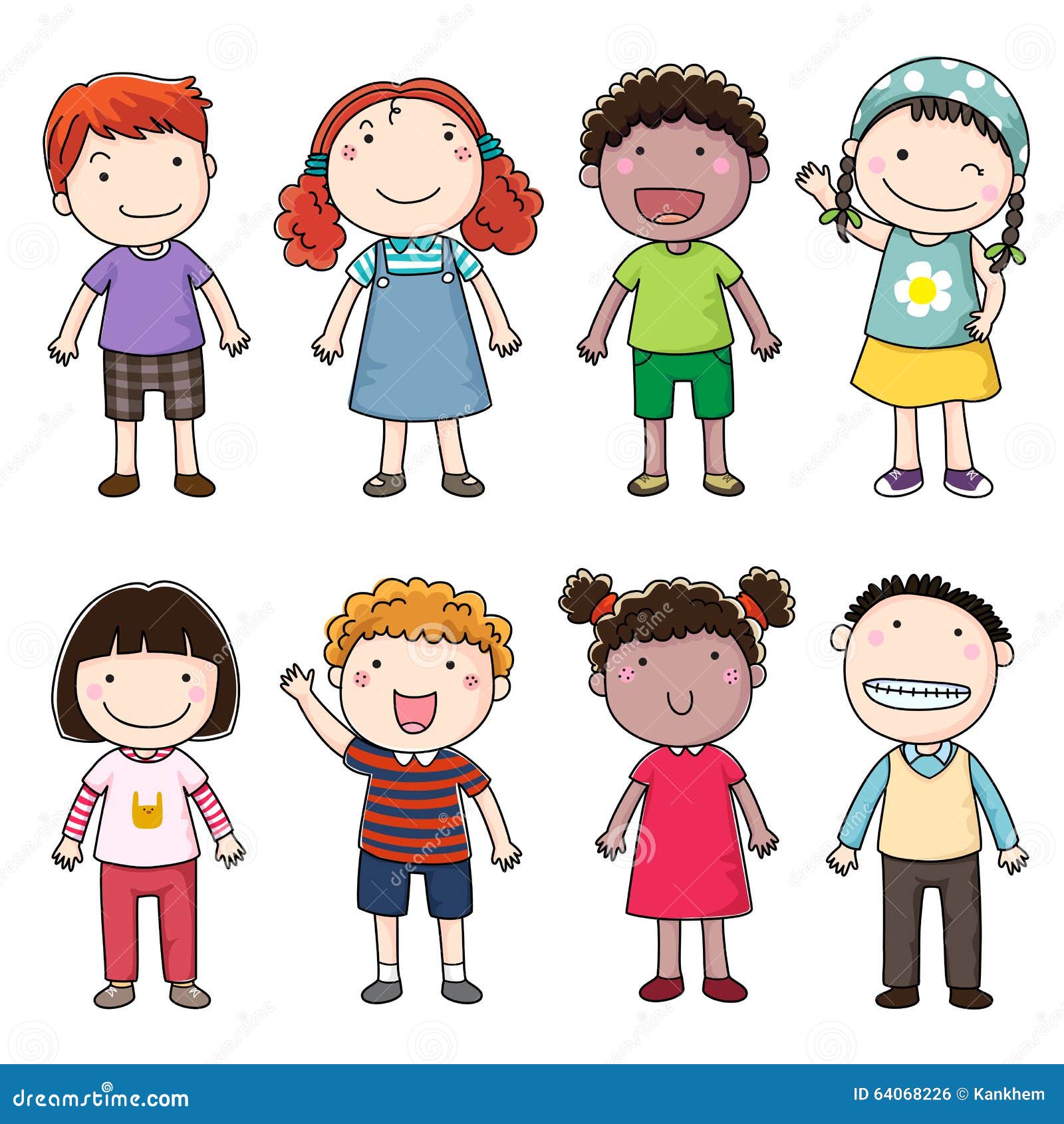 Collection of Happy Children Stock Vector - Illustration of clothes ...