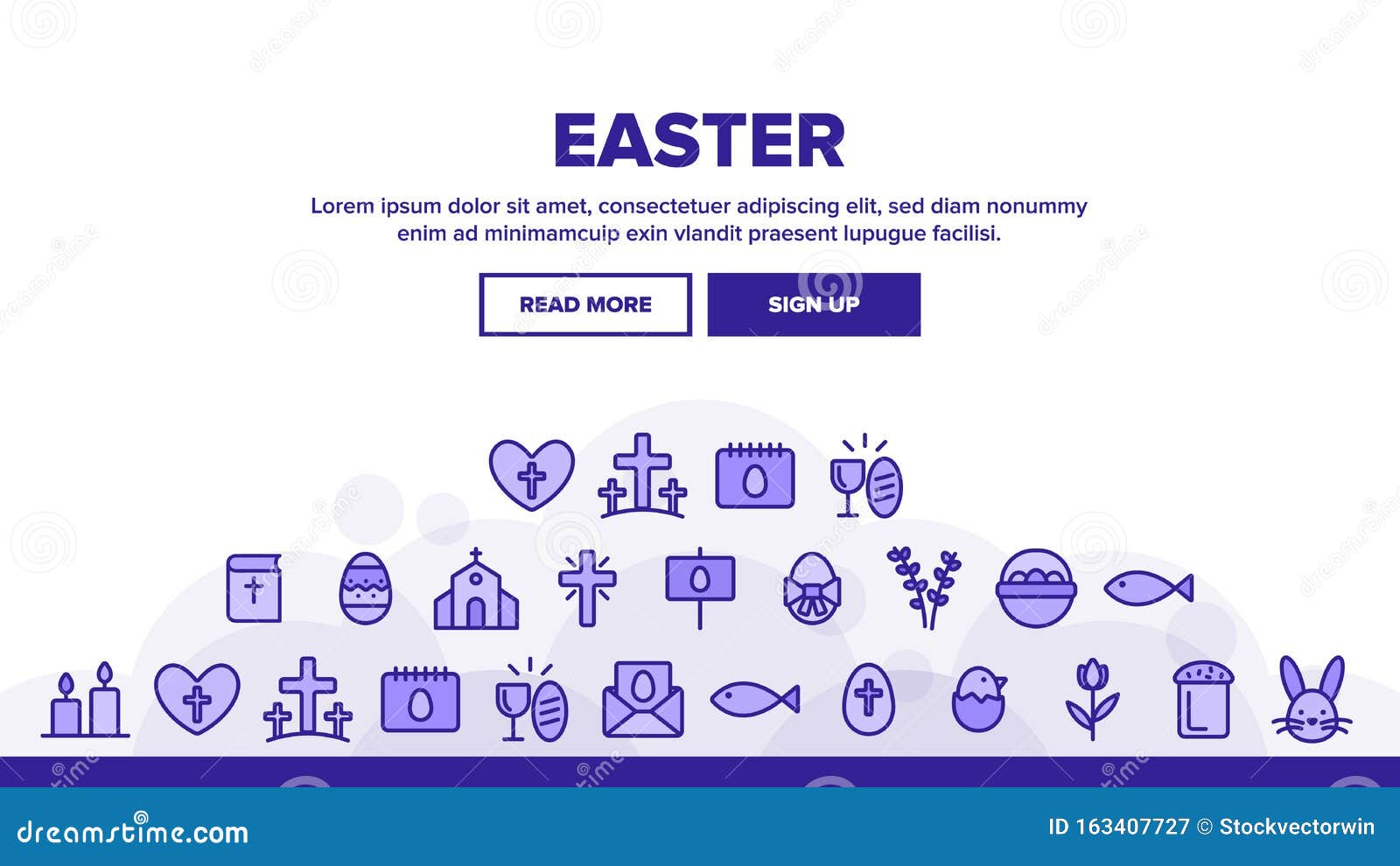 Collection Happy Easter Elements Vector Icons Set Stock Vector ...