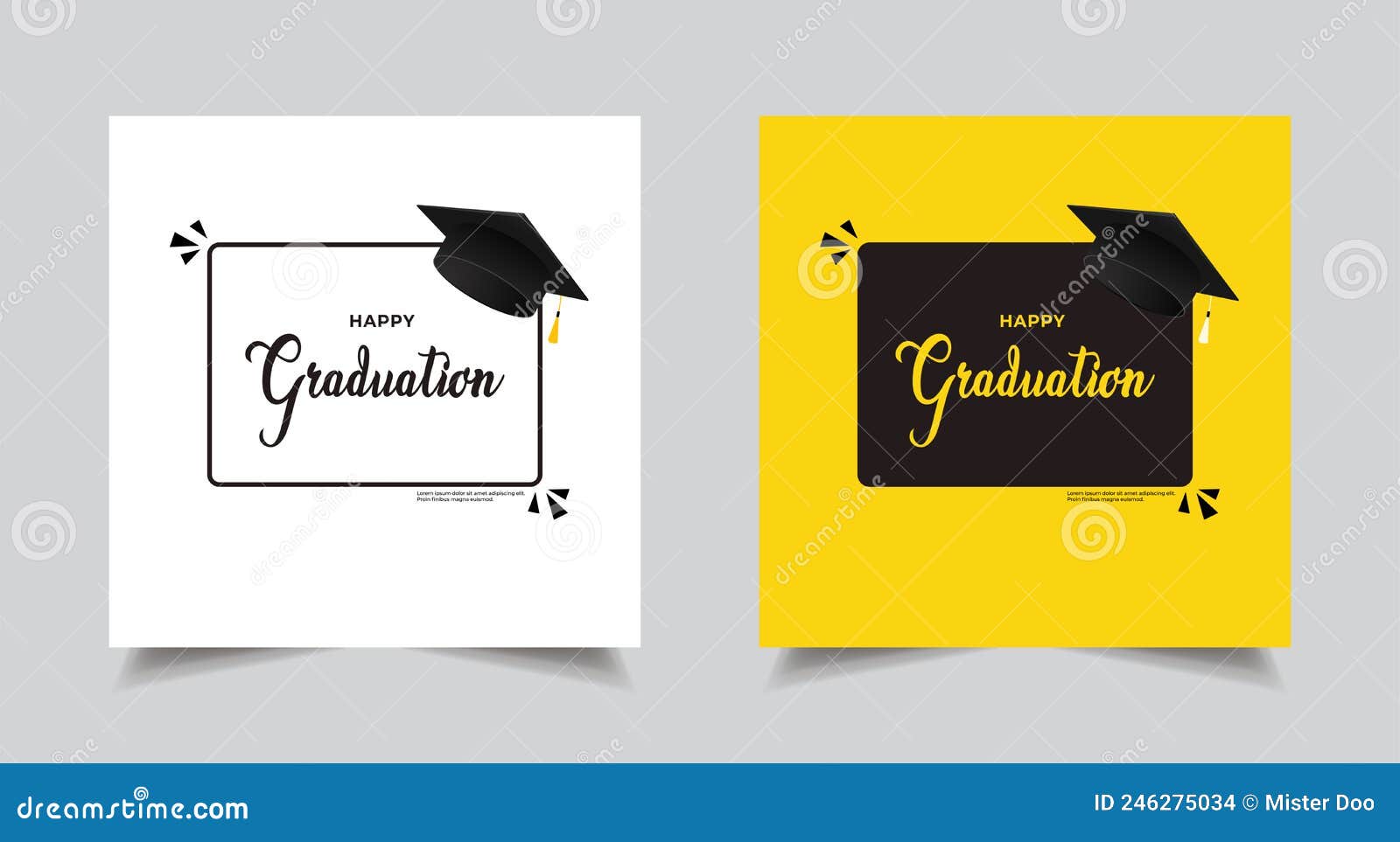 Collection of Happy Graduation Design Vector Illustration. Celebration ...