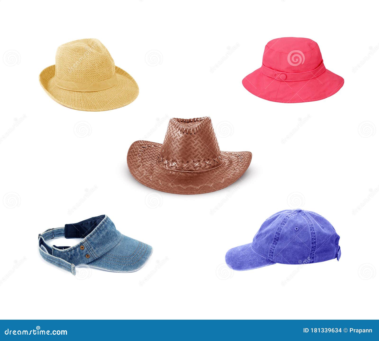 The Collection Hat, Isolated on White Stock Photo - Image of brim ...