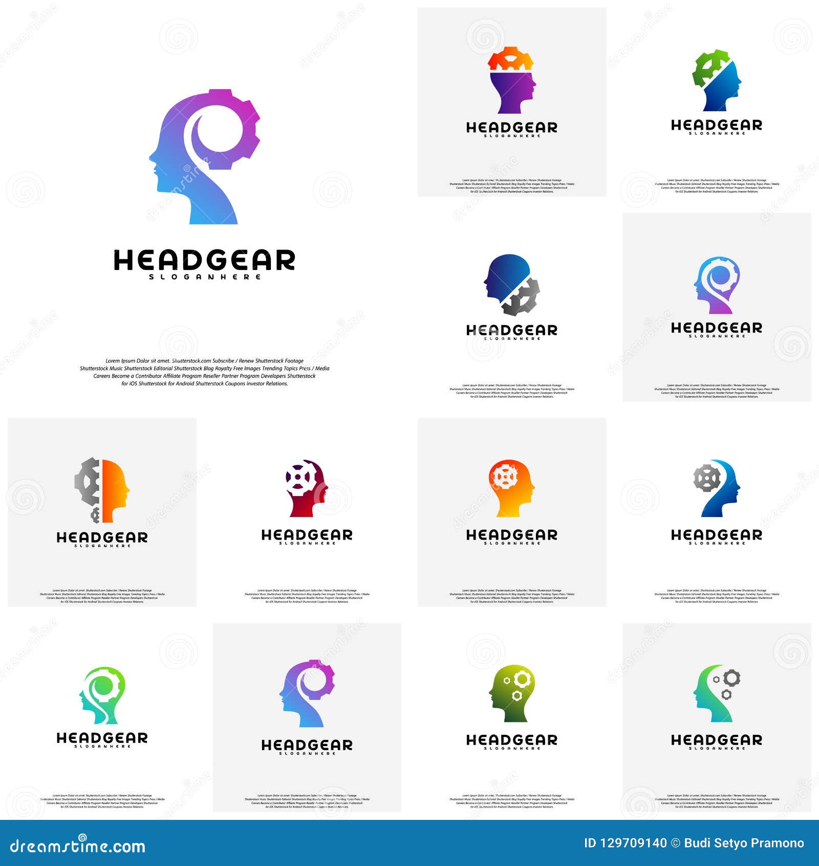 Collection Head Gear Logo Vector, Head Intelligence Logo Designs ...