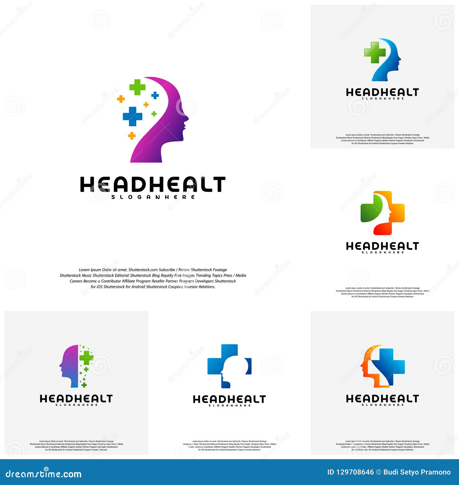 Collection Head Health Logo Template Vector, Head Intelligence Logo ...