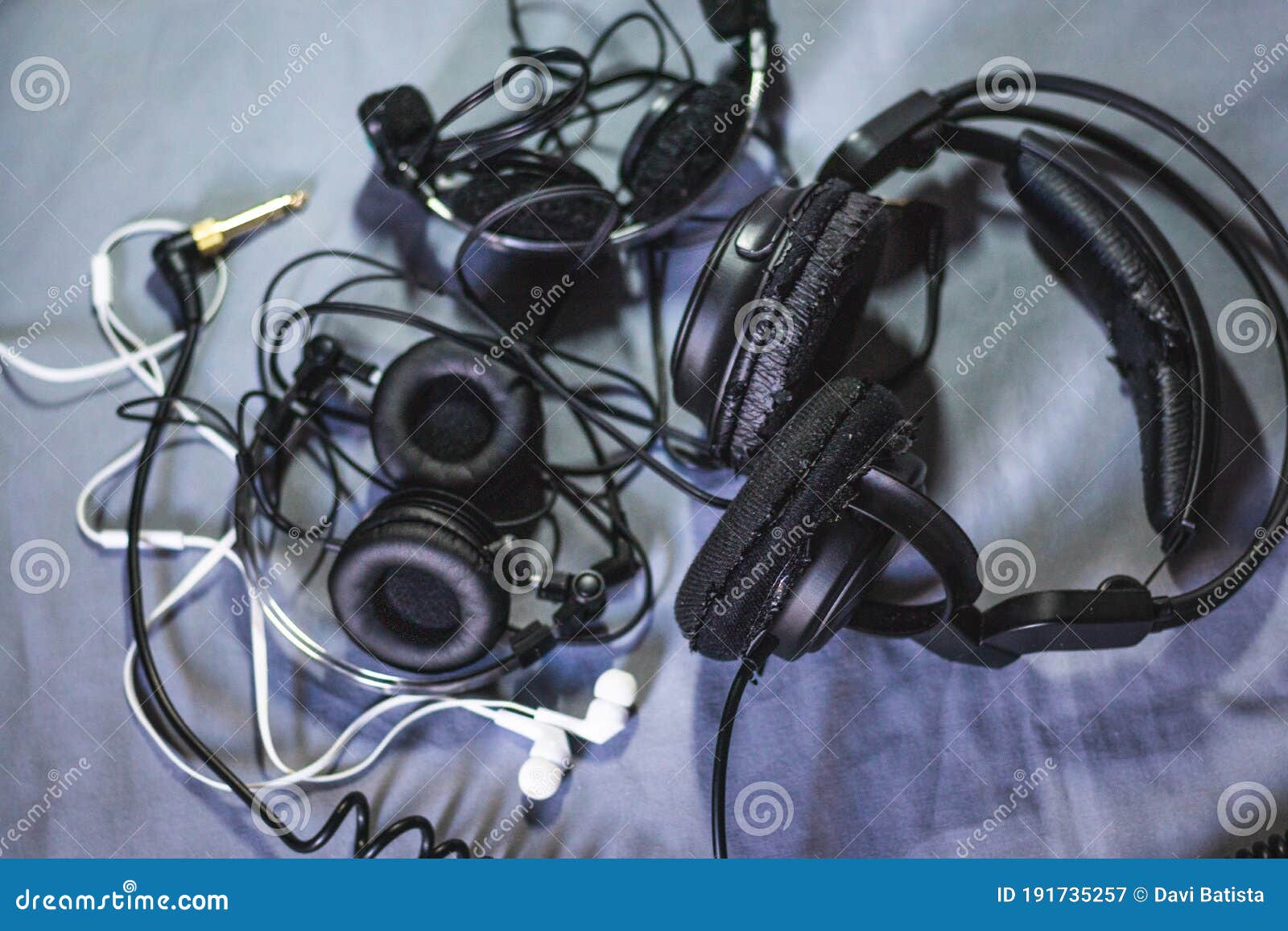 Collection of Headphones of Different Types Stock Image - Image of ...