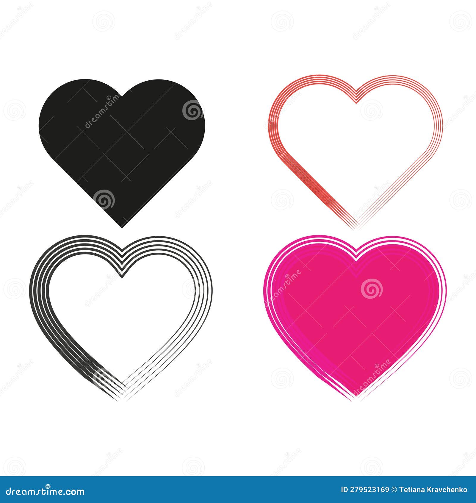 Collection of Heart, Love Symbol Icon Set, Love Symbol. Vector ...
