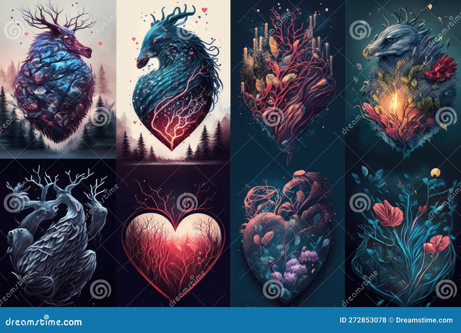 A Collection of Heart-shaped Illustrations, Each One Unique and ...