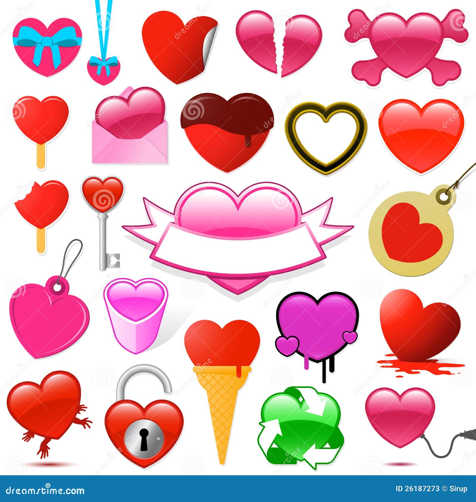 Collection of Heart Symbols Stock Vector - Illustration of festive ...