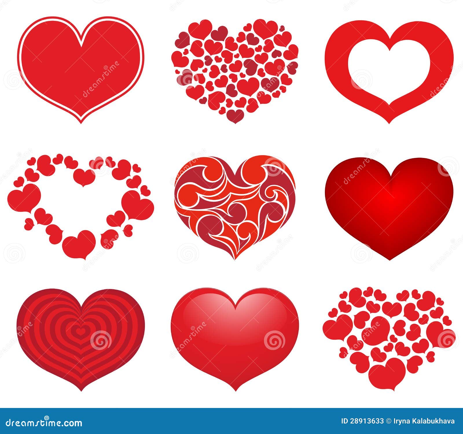 Collection of hearts stock vector. Illustration of beautiful - 28913633