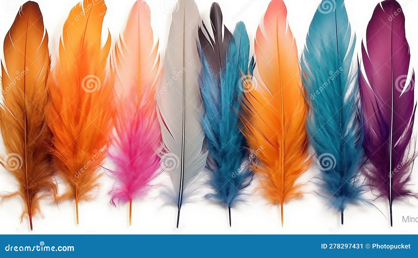 Collection of Hen Feathers in an Array of Stunning Colors Stock ...