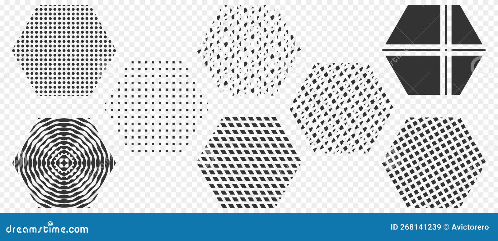 Collection of Hexagon with Decorative Geometric Pattern. Icon of ...