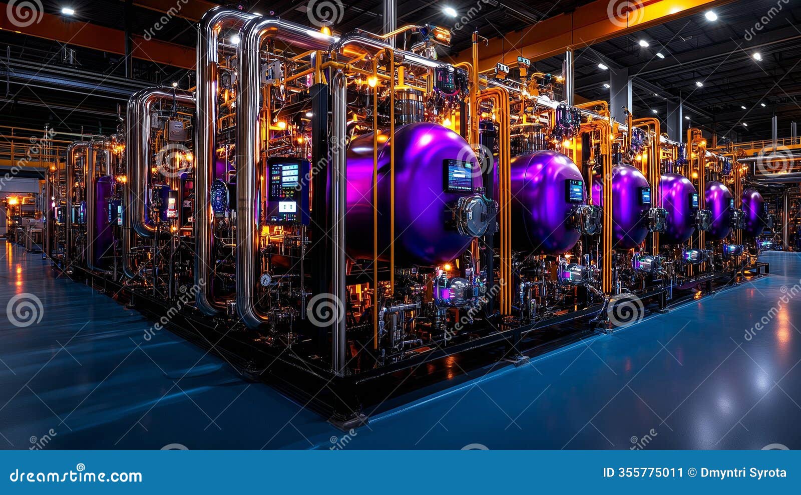Advanced Energy Processing and Compressor Stations Stock Illustration ...