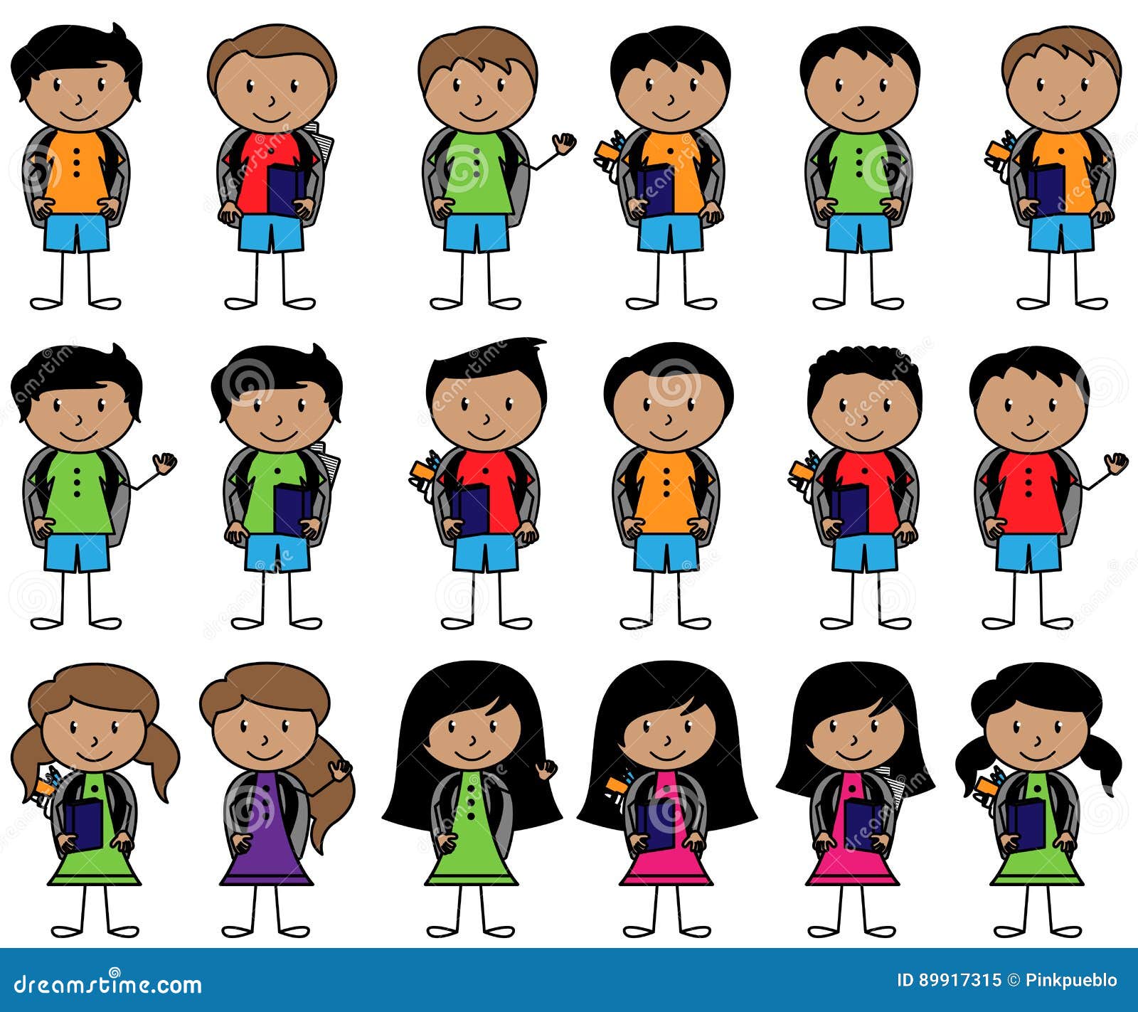 Collection of Hispanic or Latino Students in Vector Format Stock Vector ...